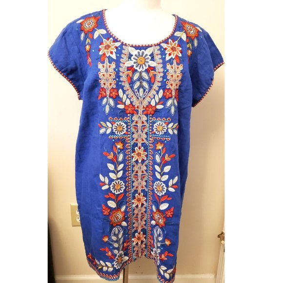Johnny Was | Dresses | Johnny Was 0 Linen Embroidered Tunicdress Szl ...